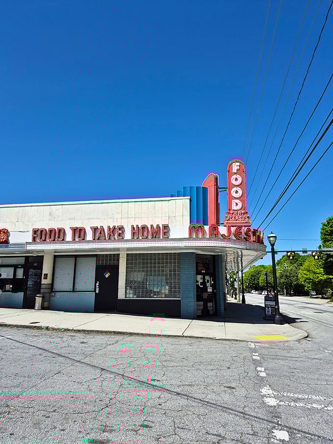 The Majestic's art deco curves and neon glory make it Atlanta's most photogenic answer to midnight hunger pangs.