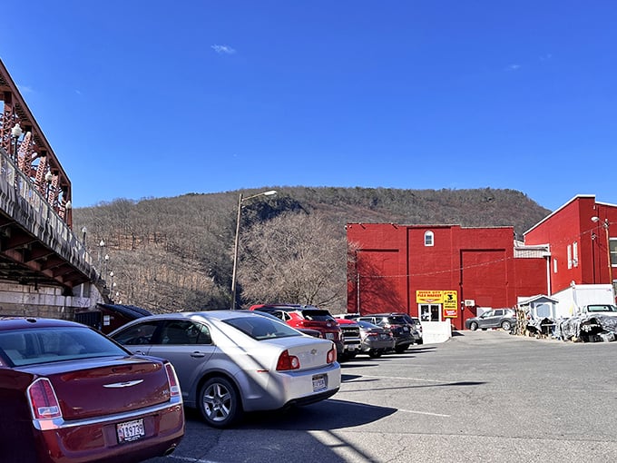 Industrial charm meets treasure hunting in this spacious indoor market where serious collectors find their holy grails.