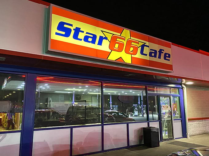 When neon lights meet comfort food, magic happens - this roadside gem delivers on both fronts beautifully.