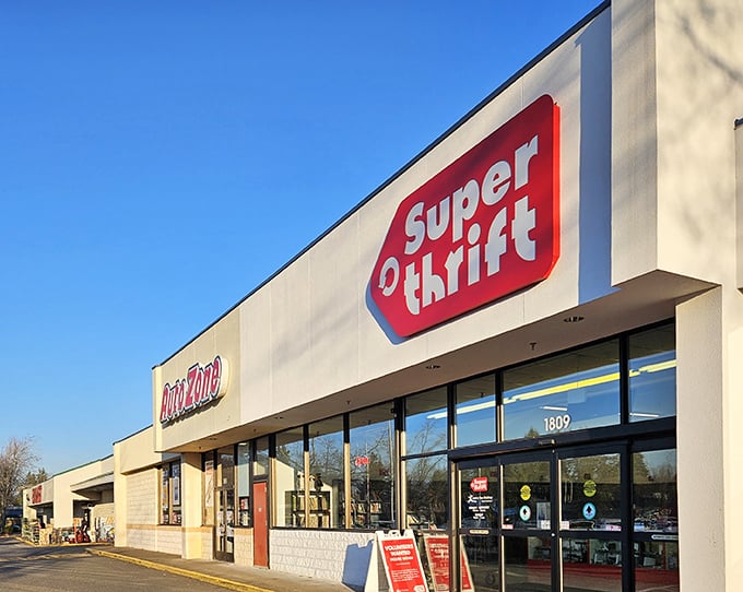 SuperThrift's bold signage in Oregon City promises exactly what it delivers - super deals on everything imaginable.