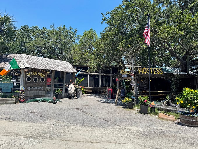 The Crab Shack's weathered charm proves that the best seafood joints wear their character proudly.