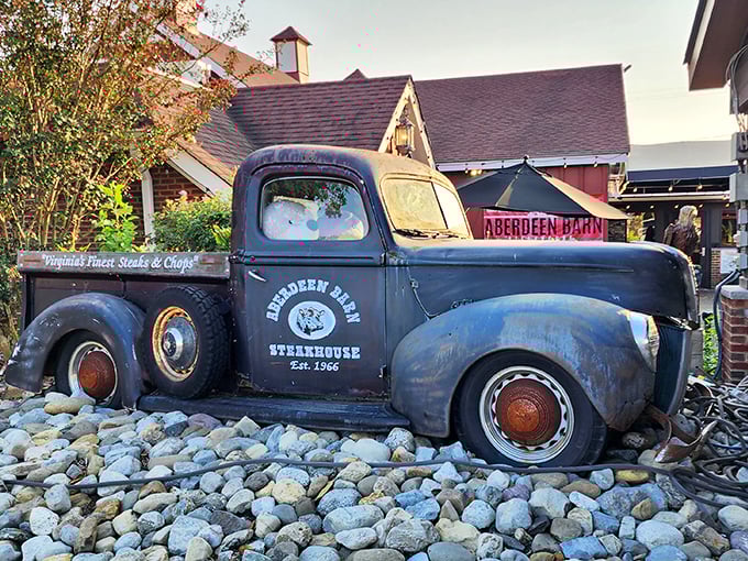 That vintage truck isn't just decoration – it represents honest, no-nonsense beef done right.