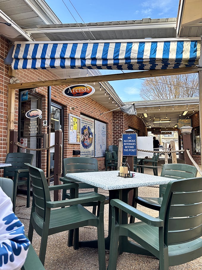 When the patio furniture looks this inviting, you know the food inside matches the welcoming atmosphere.