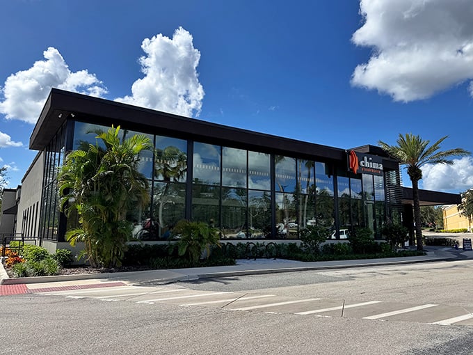 Floor-to-ceiling windows and contemporary design make Chima stand out among Orlando's restaurant scene.