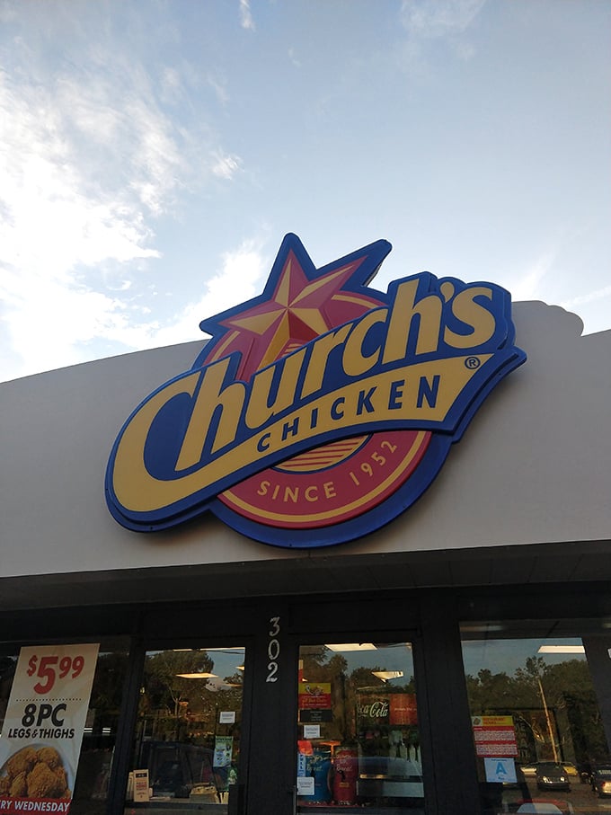 Bold flavors demand bold signage – this colorful beacon promises chicken with serious personality.