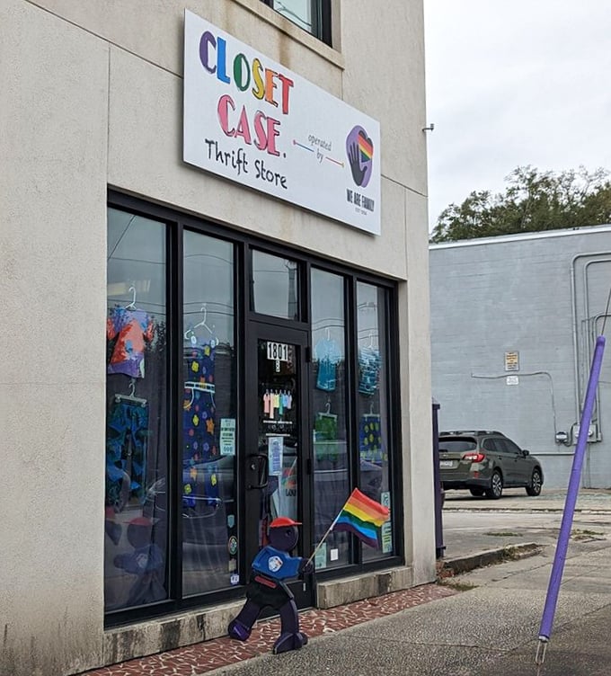 The colorful storefront displays hint at the fashion treasures waiting inside this North Charleston shopping destination.