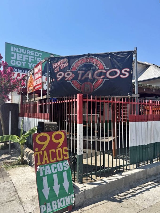 That colorful Mexican flag fence adds festive flair to a place where incredible value meets absolutely unforgettable flavor.
