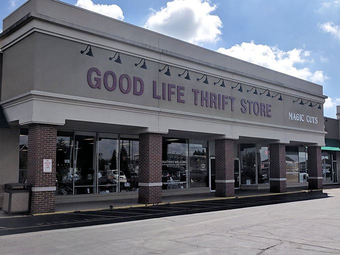 Clean architectural lines and professional signage hint at the carefully selected merchandise and organized shopping experience within.