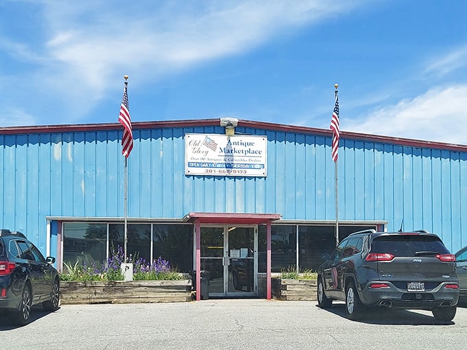 Old Glory's cheerful facade welcomes treasure hunters to discover authentic Americana at surprisingly affordable prices.