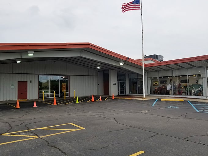 That friendly entrance promises good things ahead – secondhand shopping just got a whole lot more inviting here.
