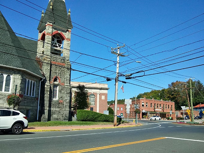 Stone steeples and historic brick – Stafford's architectural time capsule offers "Downton Abbey" aesthetics at "Roseanne" prices.