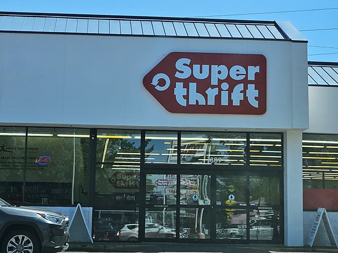 The bright, inviting storefront feels more like a boutique than a thrift store—until you see those magical low prices.