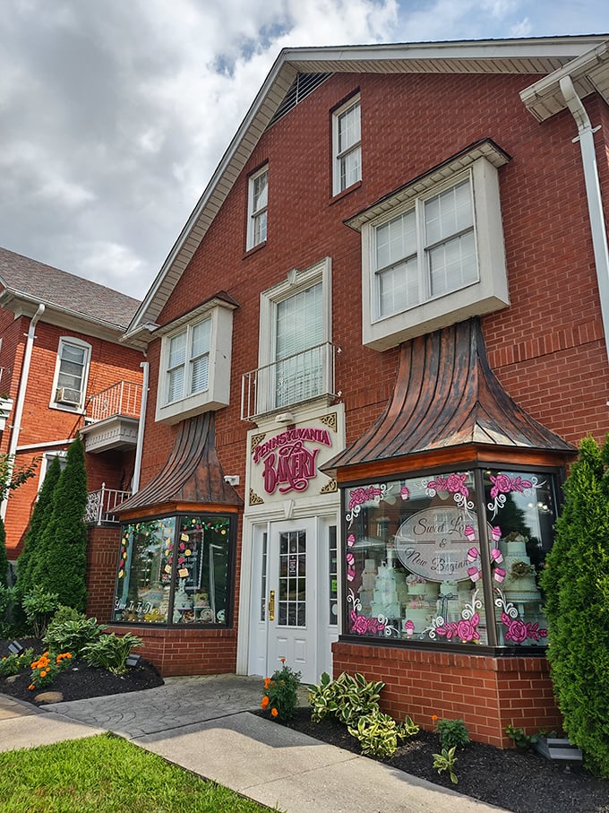 Those elegant bay windows showcase what's inside – a temple of buttercream where cookie decorating is elevated to fine art.