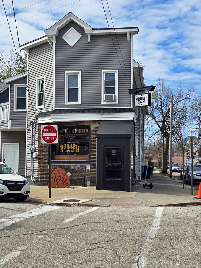 Don't let the "Do Not Enter" sign fool you – The Rowley Inn welcomes hungry visitors through the proper door to neighborhood comfort.