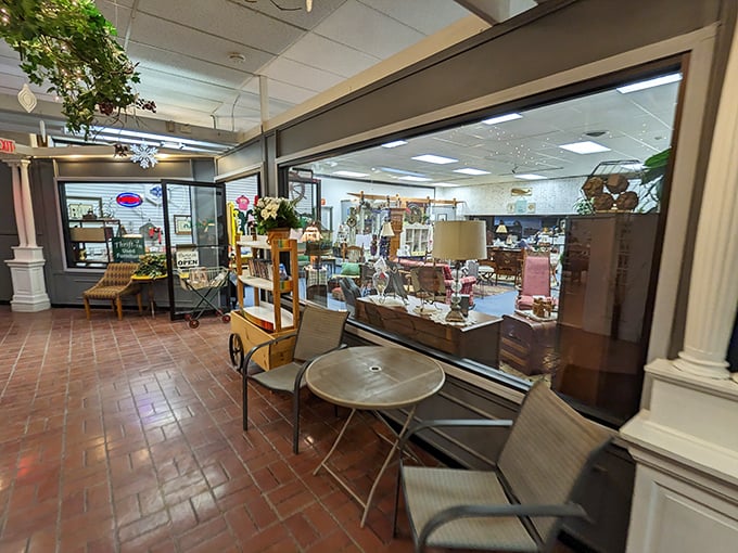 Outdoor seating suggests this place knows shopping can be exhausting work requiring proper rest breaks.