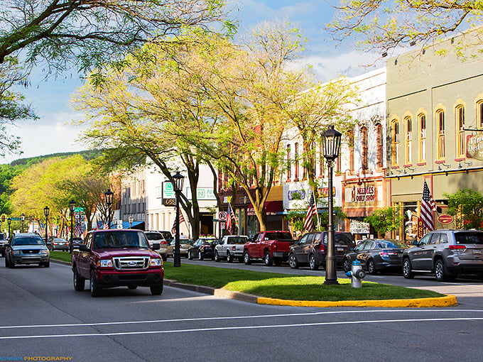 Main Street stretches like a Norman Rockwell painting come to life in living color.