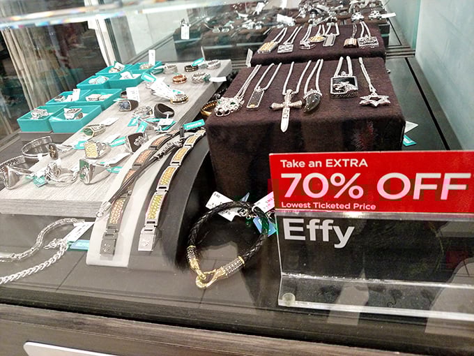 Jewelry displays offering 70% off prove that bling doesn't require a second mortgage—just strategic timing and shopping stamina.