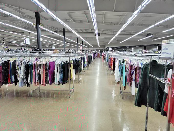 The promised land of pre-loved fashion—racks so extensive they require their own zip code.