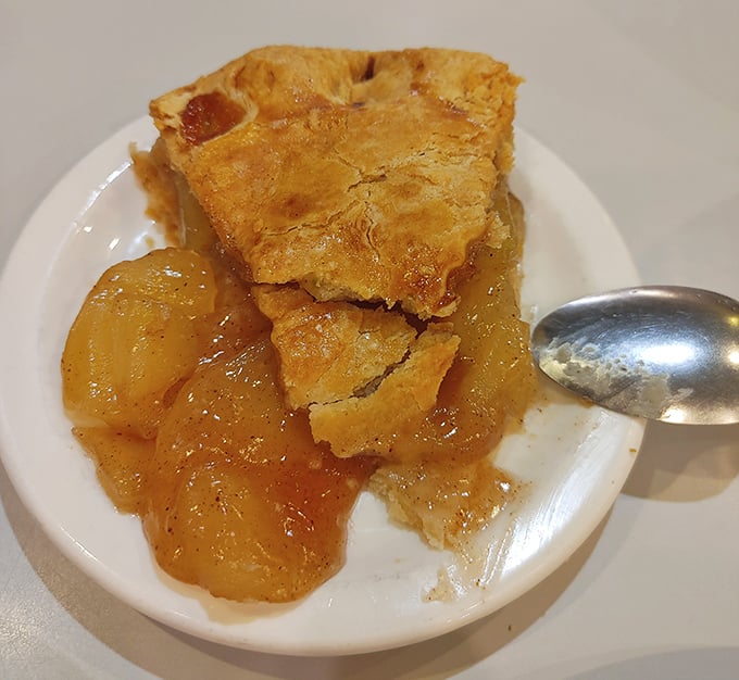 This apple pie isn't trying to reinvent the wheel—it's just perfecting it one flaky crust and tender apple slice at a time.