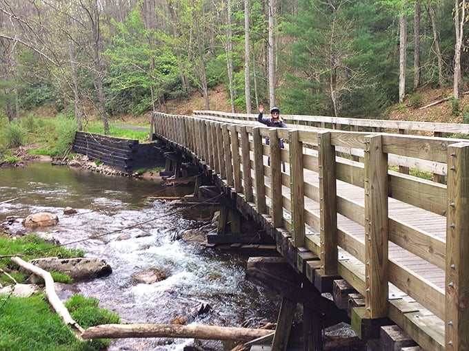 These wooden bridges along the trails around Damascus offer that perfect mix of engineering and nature—like walking through a real-life Studio Ghibli film.