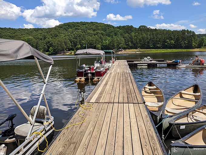 A wooden dock stretches into the lake like an invitation – the perfect stage for your "I'm king of the world!" Titanic moment.