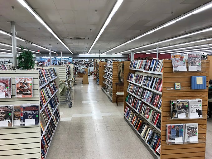 The book section rivals small-town libraries, offering dog-eared paperbacks and pristine coffee table tomes waiting for their next reader.