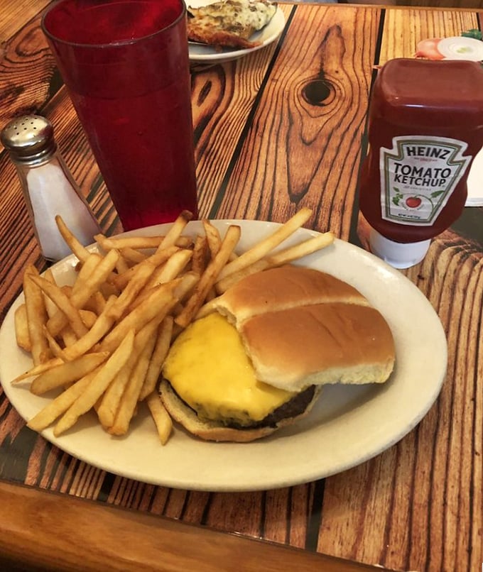 Sometimes you need a break from pizza – this burger and fries combo hits all the comfort spots.