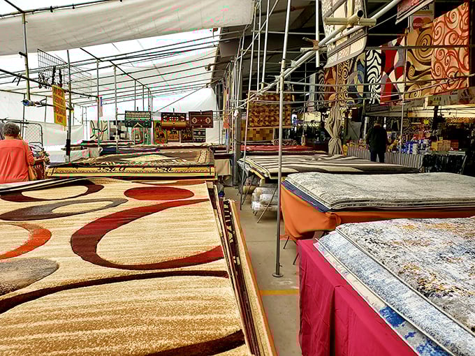 A magic carpet department where every rug seems to whisper, "I could really tie your living room together" in increasingly persuasive tones.