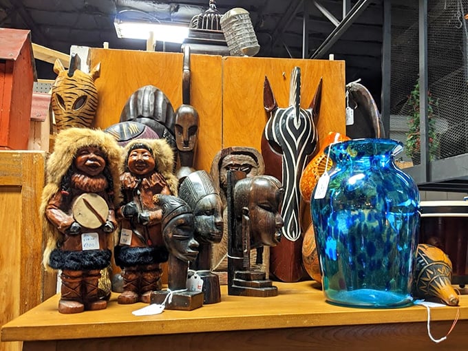 These carved figures aren't just art—they're ambassadors from faraway places, bringing global flair to Tennessee living rooms.