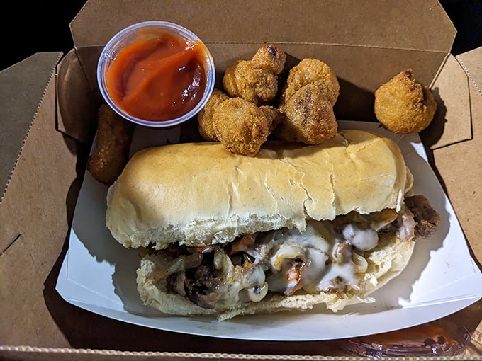 A proper cheesesteak should require at least three napkins and inspire immediate plans for a nap. This beauty checks both boxes magnificently.