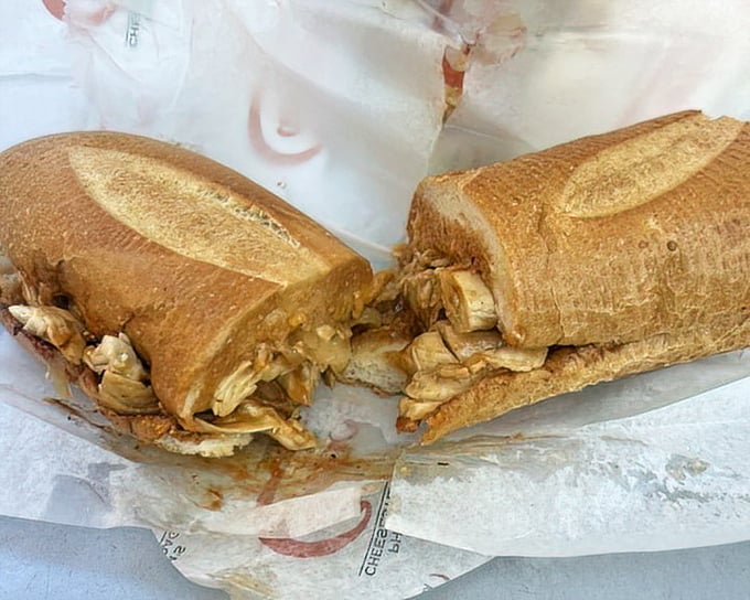 The chicken cheesesteak – proof that poultry can play in the big leagues, with tender chunks of chicken nestled in that perfect Amoroso roll.