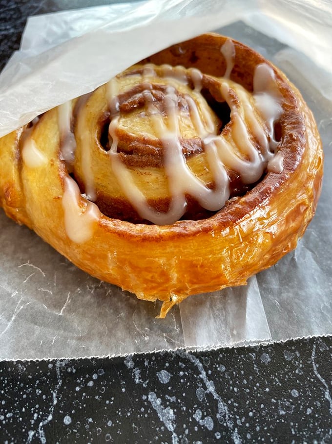 This cinnamon roll could double as a life preserver – if you weren't too busy eating it to care.