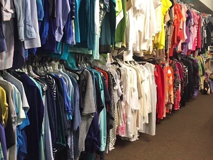 The rainbow of possibilities hanging neatly by size. Yesterday's fashion finds becoming tomorrow's vintage statement pieces right before your eyes.