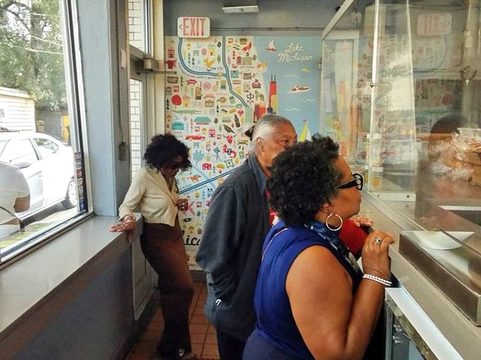 The line at Lem's isn't just people waiting for food—it's a community of pilgrims on the same delicious quest.