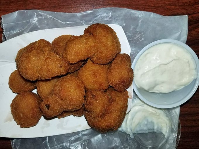 Golden-fried mushrooms that could convert even the most dedicated vegetable skeptic. Crispy outside, tender inside – nature's perfect snack design.