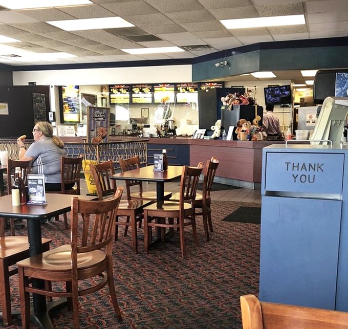 Where fish and fellowship meet—this dining room has hosted countless "remember when" conversations over tartar sauce and vinegar.