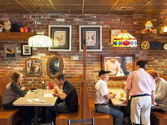 The exposed brick walls have absorbed decades of laughter and conversation. If these walls could talk, they'd probably just say "try the chicken."