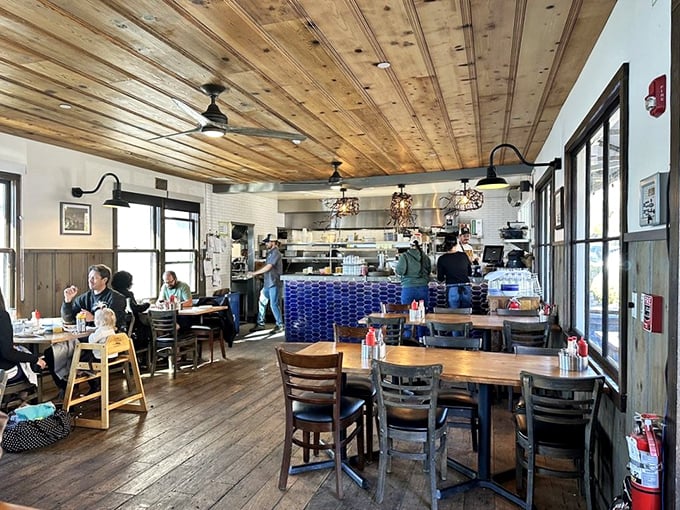 The dining room buzzes with the happy sounds of people discovering that sometimes the best restaurants don't have white tablecloths. 