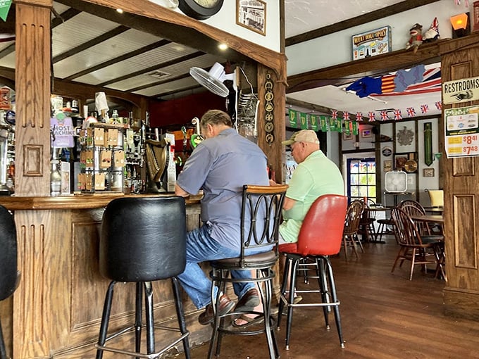 The bar area invites lingering conversations and pint-nursing – exactly what a proper pub should encourage on a lazy afternoon.