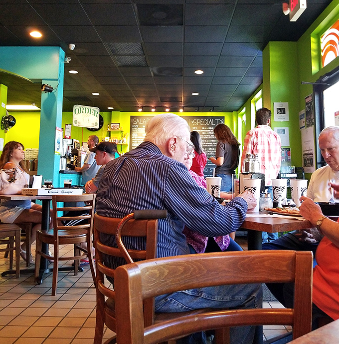 The dining room buzzes with conversation and community. At Moon River, pizza isn't just food—it's a social experience worth savoring.