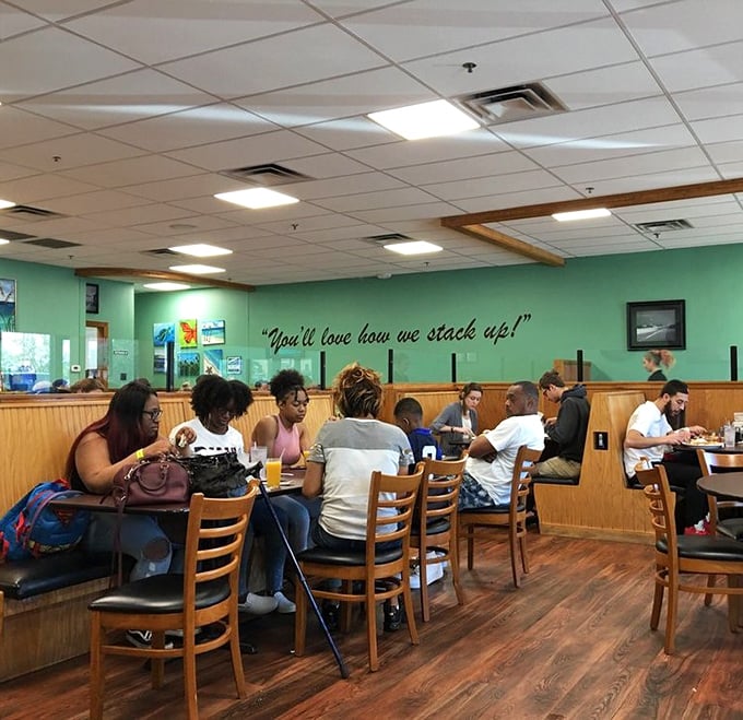 "You'll love how we stack up!" isn't just a slogan on the wall – it's the promise that keeps the restaurant buzzing with happy diners.
