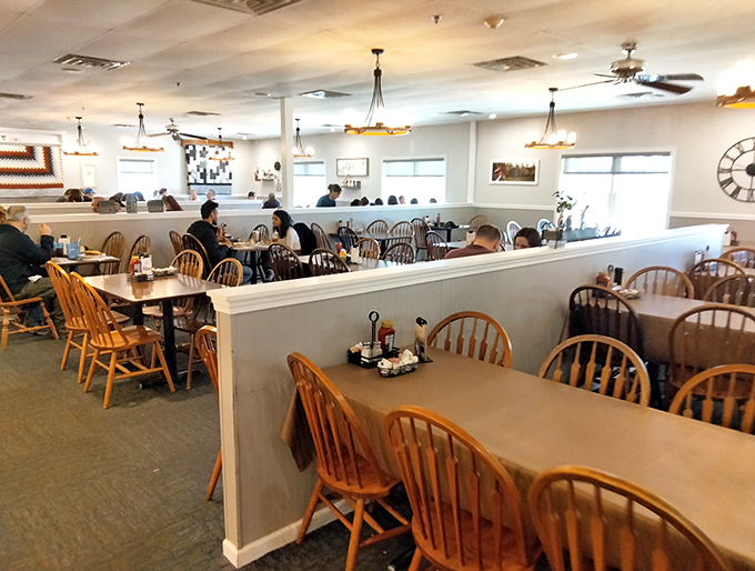 The dining room hums with the universal language of satisfaction – forks meeting plates and conversations pausing for appreciative bites.