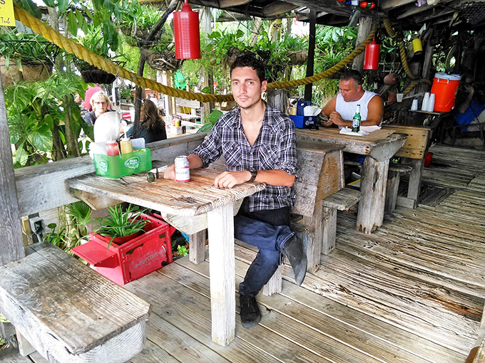 The outdoor dining area feels like eating in your eccentric sea captain uncle's backyard – if your uncle happened to serve world-class burgers.