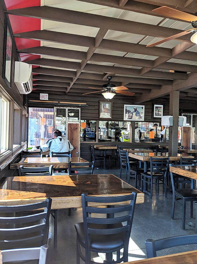 Simple wooden tables, ceiling fans, and plenty of natural light – because when the food is this good, fancy décor would just be a distraction.