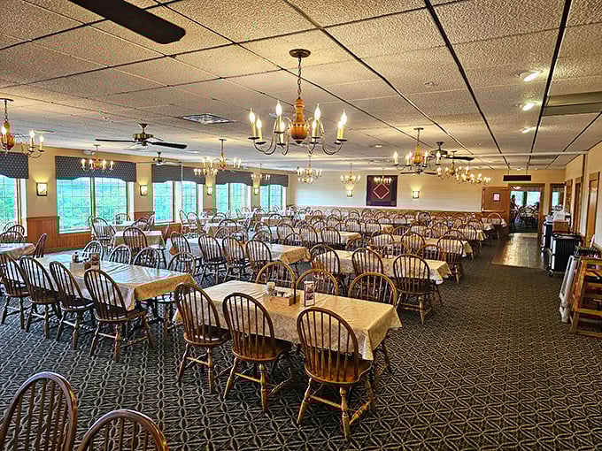 The dining room at Der Dutchman could host a small village, which is good because word has definitely gotten out about their food.