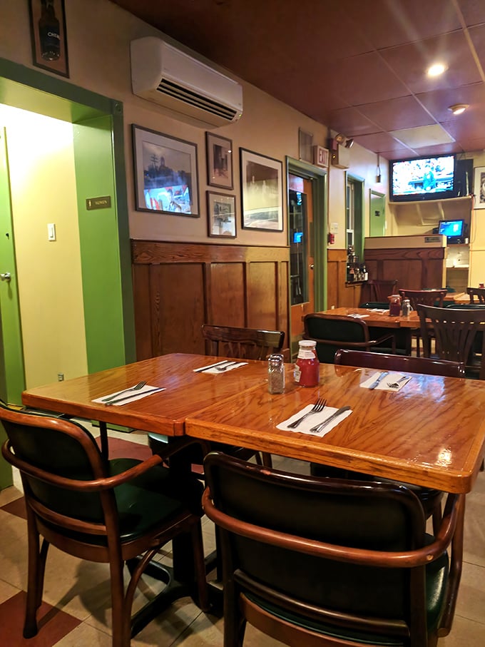 Simple wooden tables set with care – not fancy, but exactly right, like your favorite jeans that always fit perfectly.