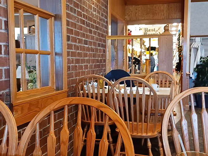 Wooden chairs that have supported generations of happy diners—each one with its own story of post-meal contentment.