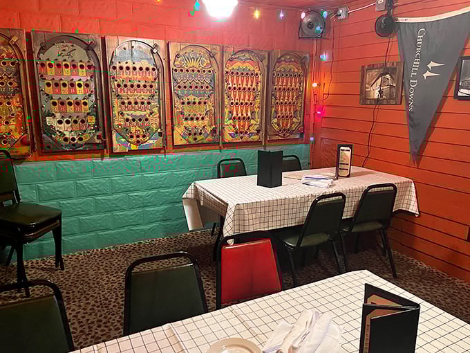 Vintage pinball backboards line the walls, proving that at Bonge's, even the décor tells stories of America's past while you create new memories.