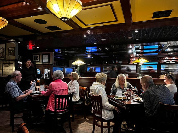 The dining room hums with the soundtrack of satisfaction—clinking glasses, warm conversation, and the occasional gasp of delight.