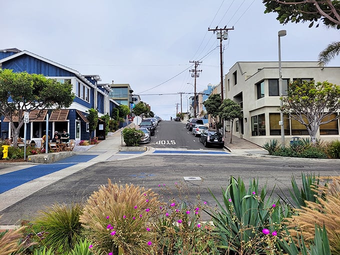 Downtown streets slope toward the ocean, creating a neighborhood where even running errands comes with a side of breathtaking views.